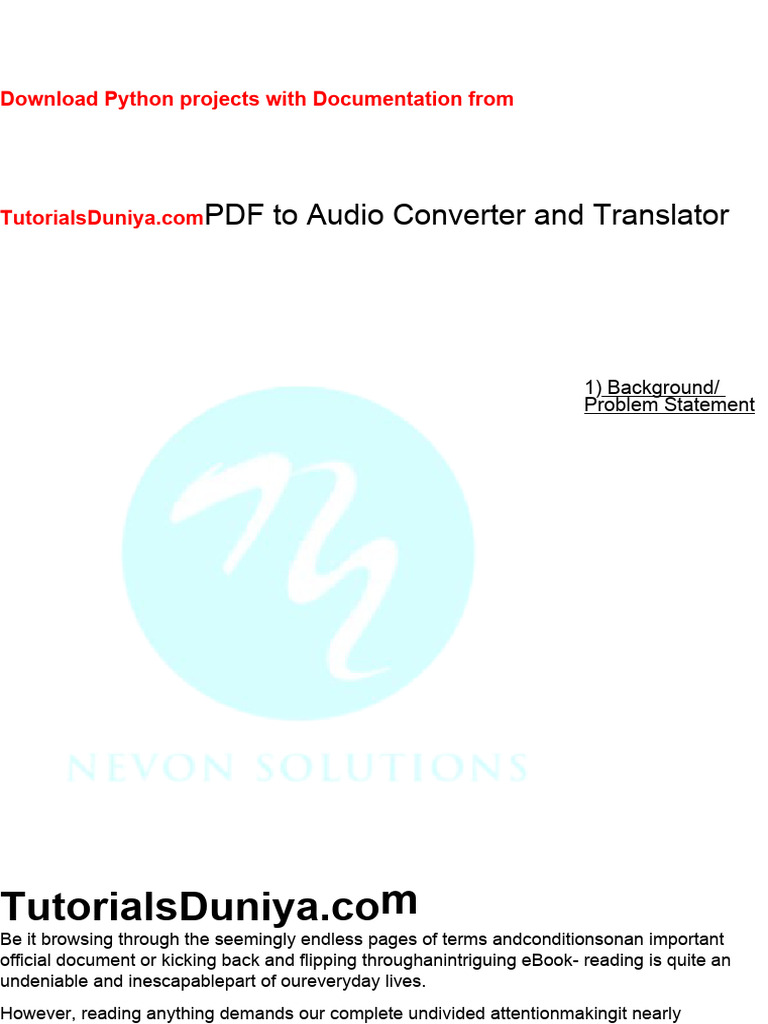 Online PDF To Text Converter & Language Translator Python Project | PDF | Python (Programming ...