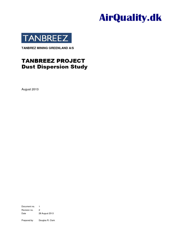Dust Dispersion Study August 2013 | PDF | Air Pollution | Particulates