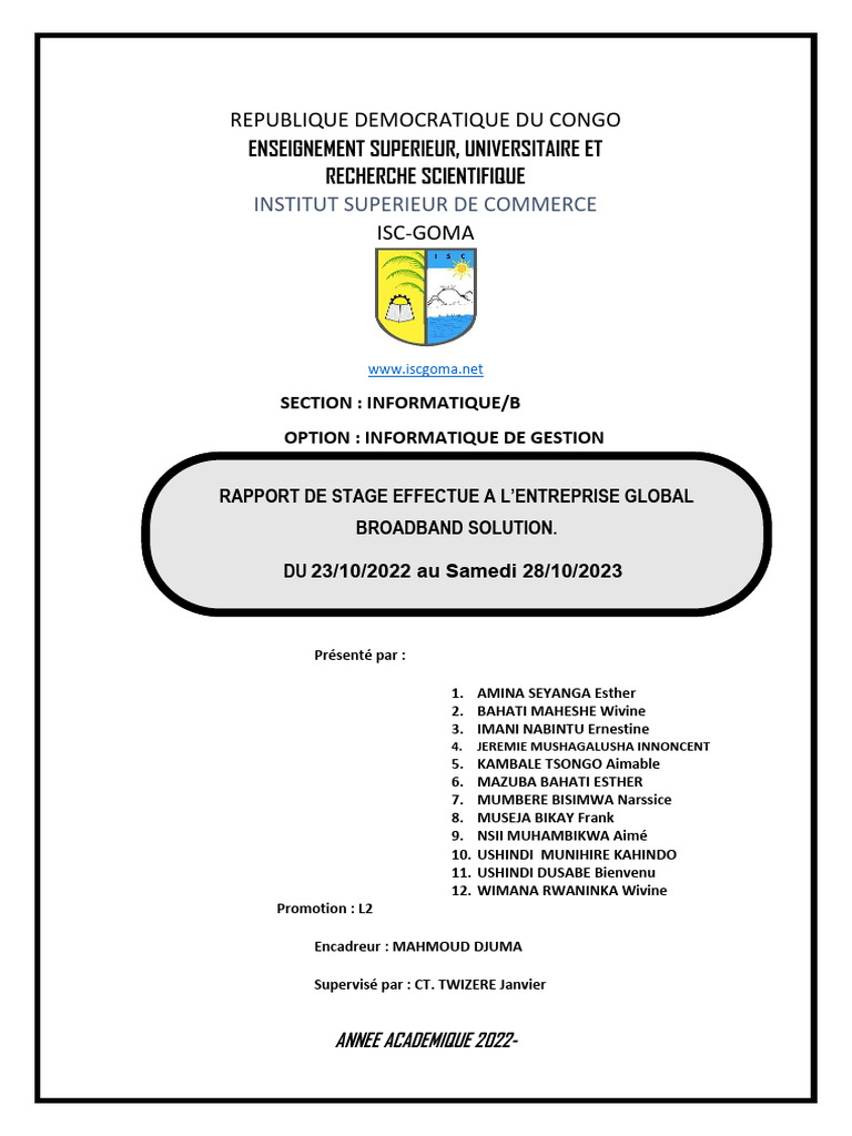 Rapport de Stage | PDF