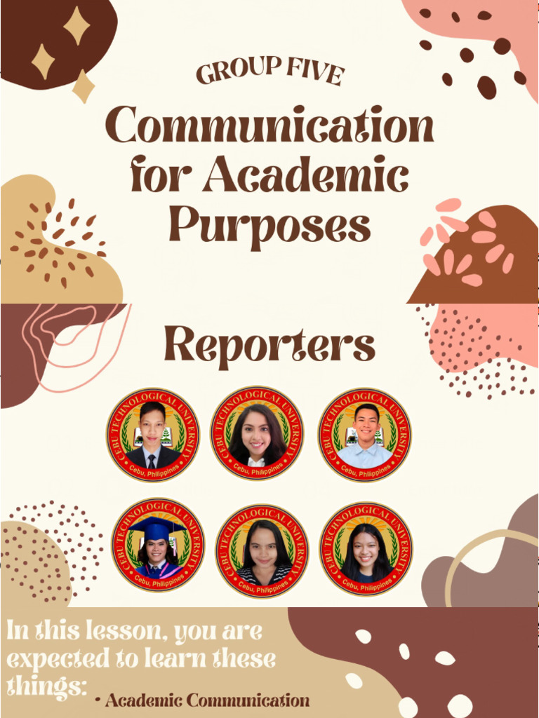 Group 5 Communication For Academic Purposes | PDF