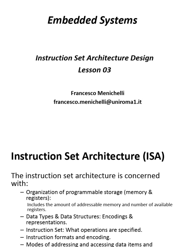 03 - Instruction Set Architecture Design | PDF | Central Processing Unit | Computer Architecture