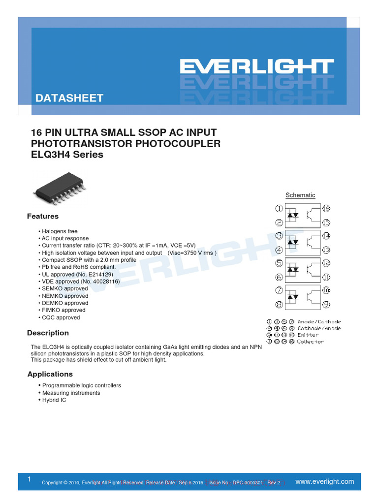 DPC-0000301 - ELQ3H4 Series Datasheet - V2 | PDF | Electrical Engineering | Electricity
