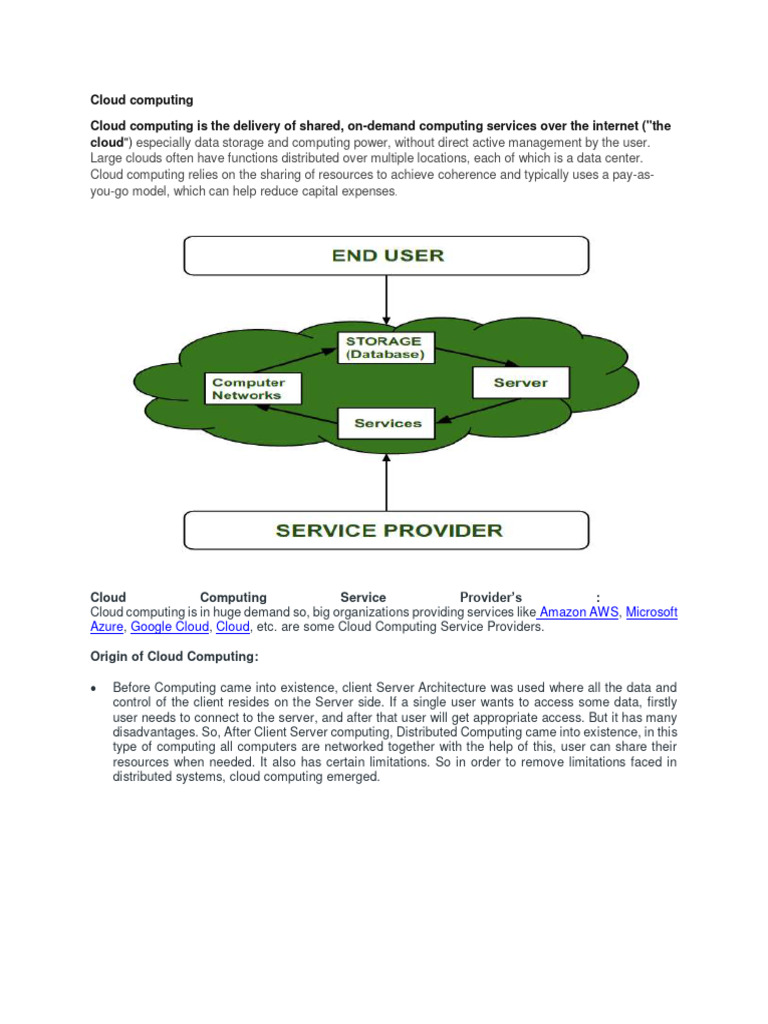Cloud Computing Cloud Computing Is The Delivery of Shared, On-Demand Computing Services Over The ...