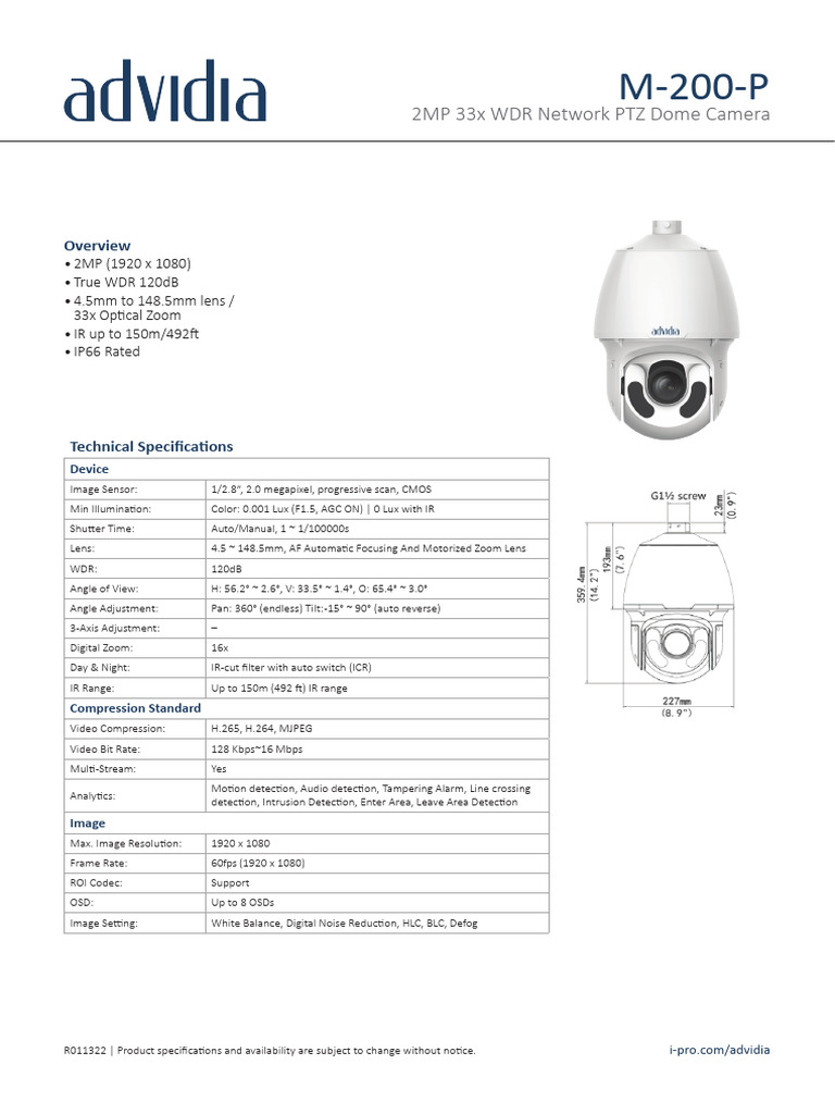 Advidia A4 M-200-P 031822 | PDF | Camera | Digital Zoom