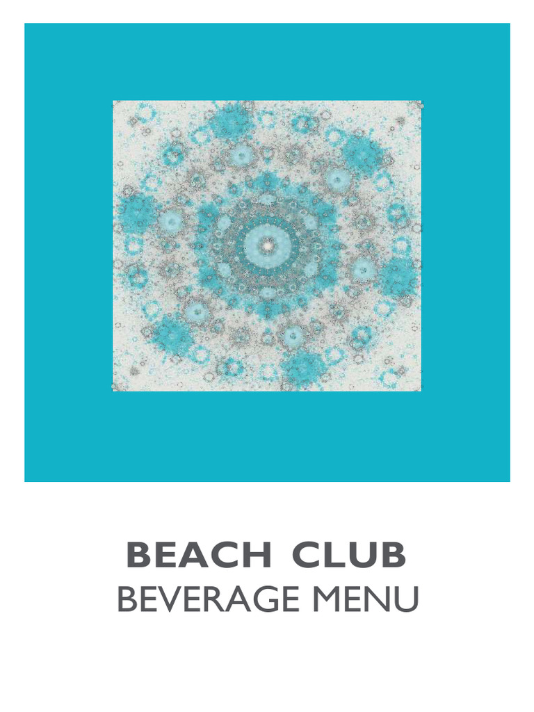 1. Beach Club Beverage Menu | PDF | Whisky | Martini (Cocktail)