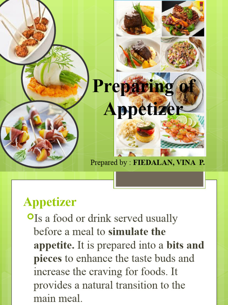 LO - 3-Preparing of Appetizer | PDF | Hors D'oeuvre | Pickling