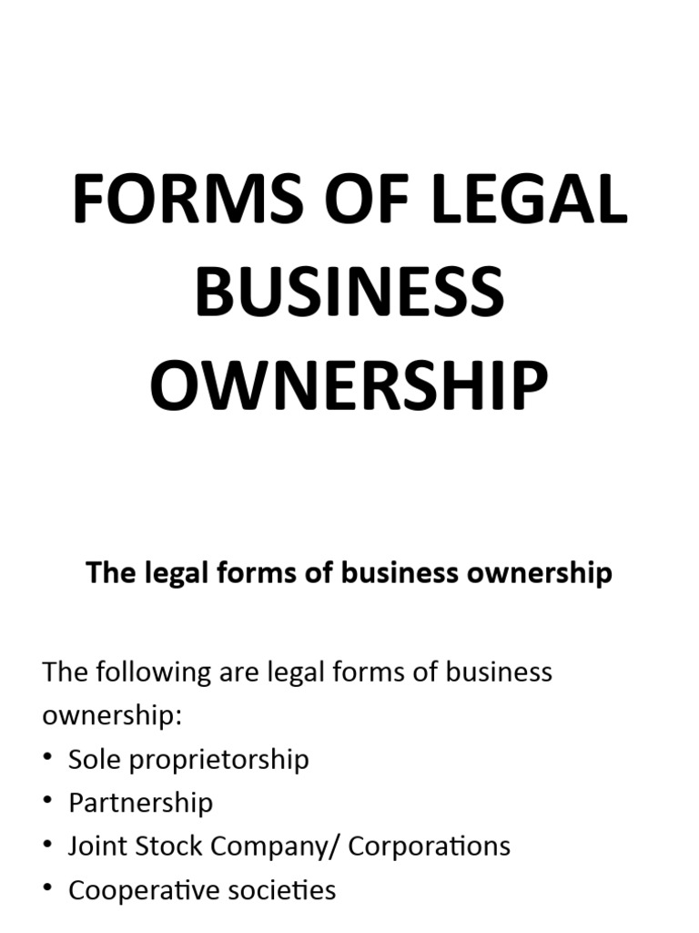Module Three Forms of Legal Business Ownership | PDF | Sole ...