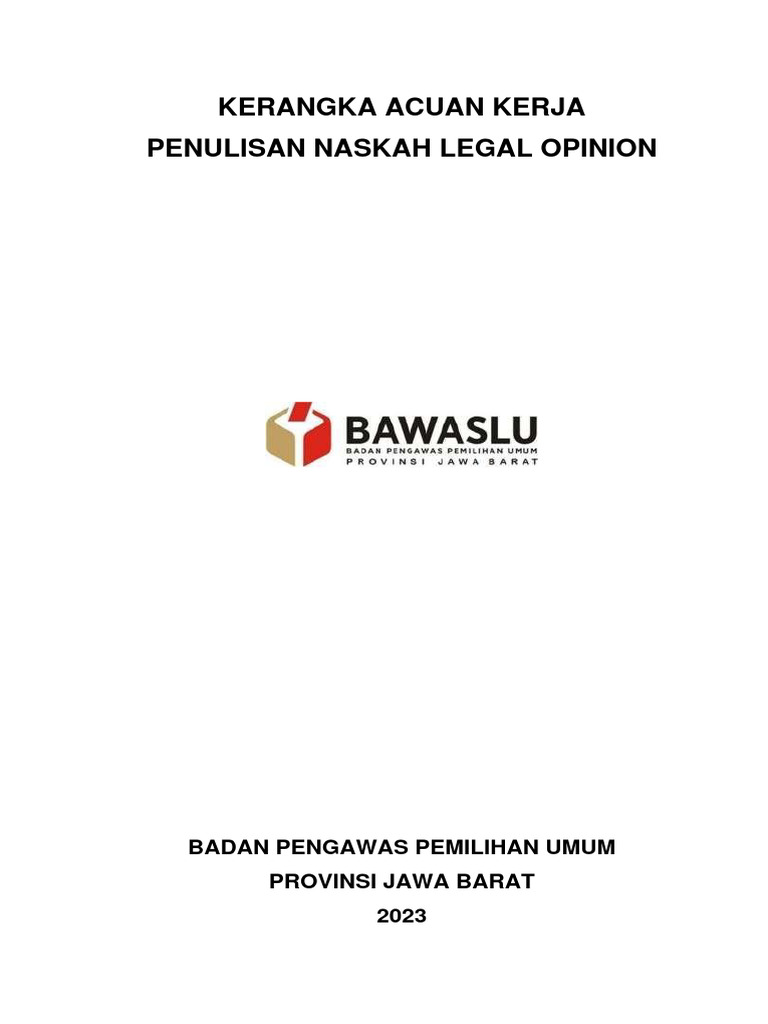 Panduan Legal Opinion Bawaslu | PDF