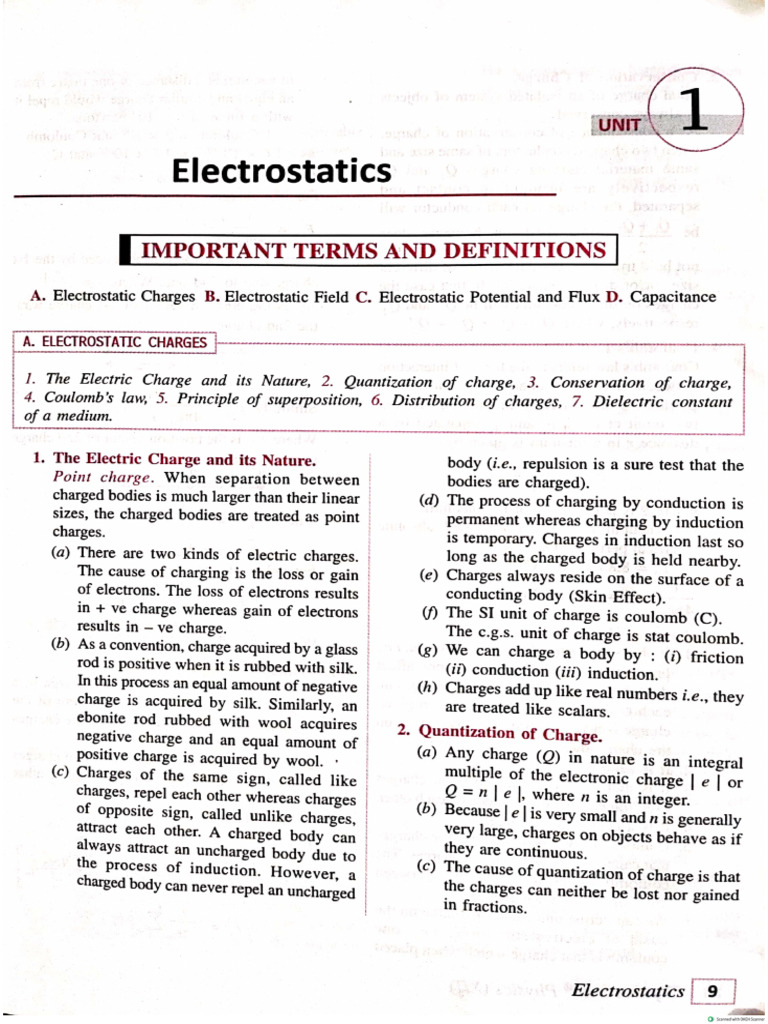 Electrostatics Chapter 1 | PDF