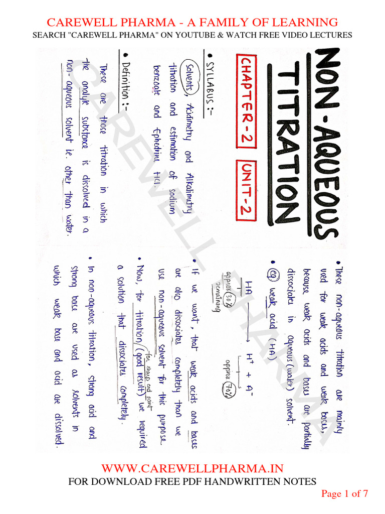 Chapter 2, Unit 2, Pharmaceutical Analysis, B Pharmacy 1st Sem, Carewell Pharma | PDF ...