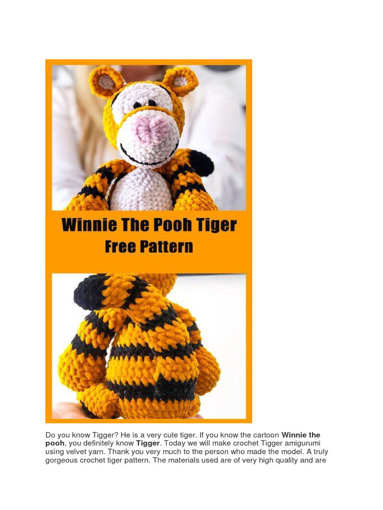 Crochet Tiger Tigger Amigurumi Free Pattern | PDF