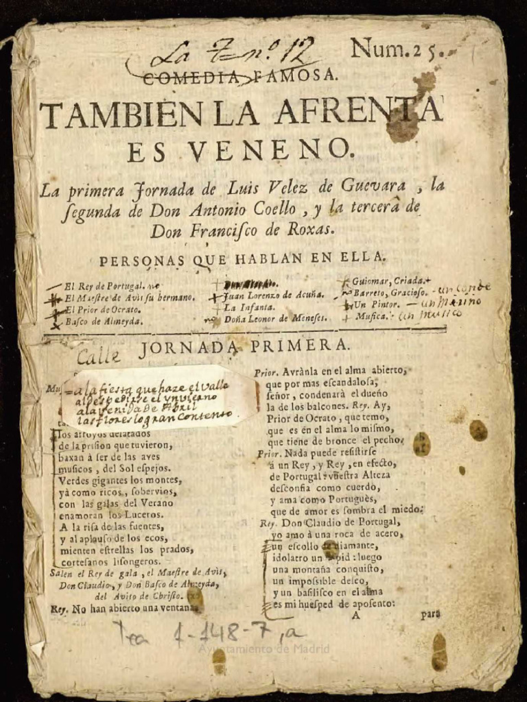 Comedia Famosa Tambien La Afrenta Es Veneno | PDF | Creencia religiosa ...