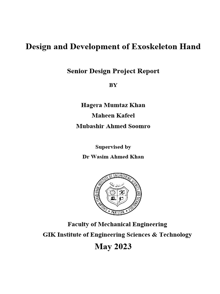 FYP Final Report Updated-FIGURES SET | PDF | Electromyography | Force