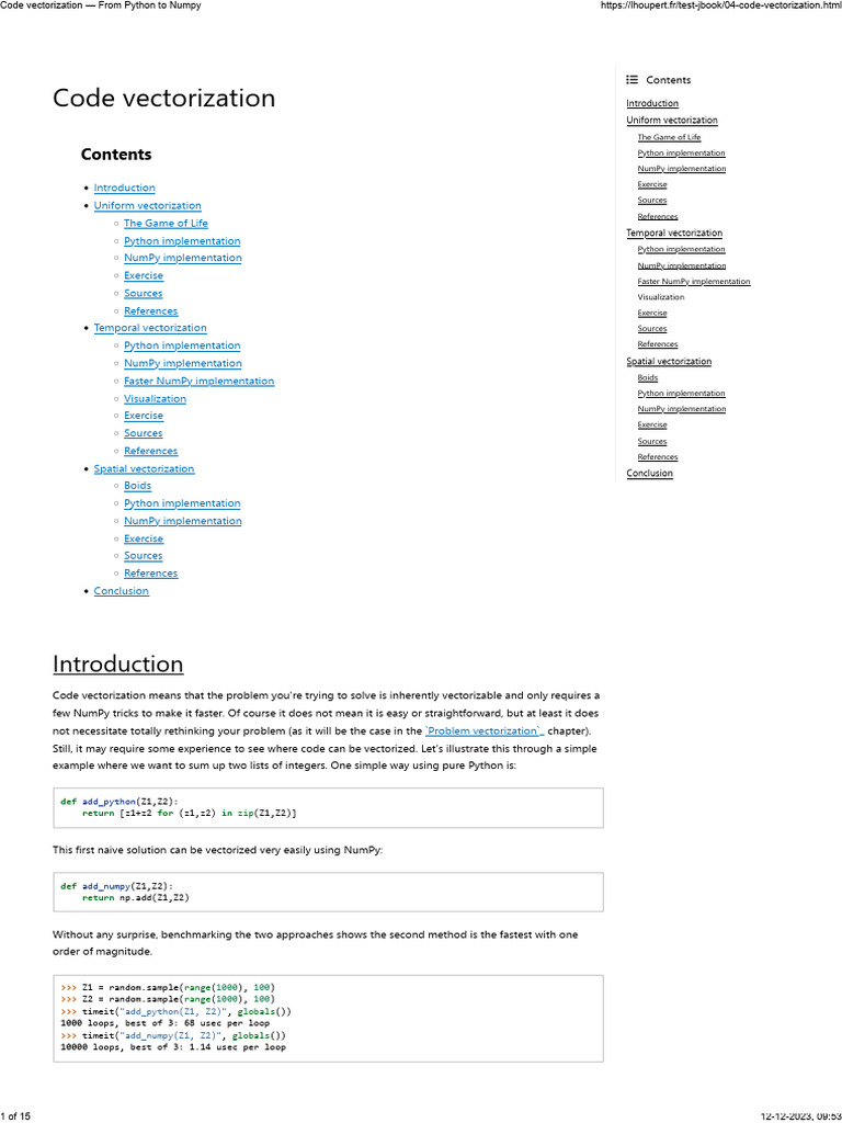 Code Vectorization - From Python To Numpy | PDF | Applied Mathematics | Mathematics