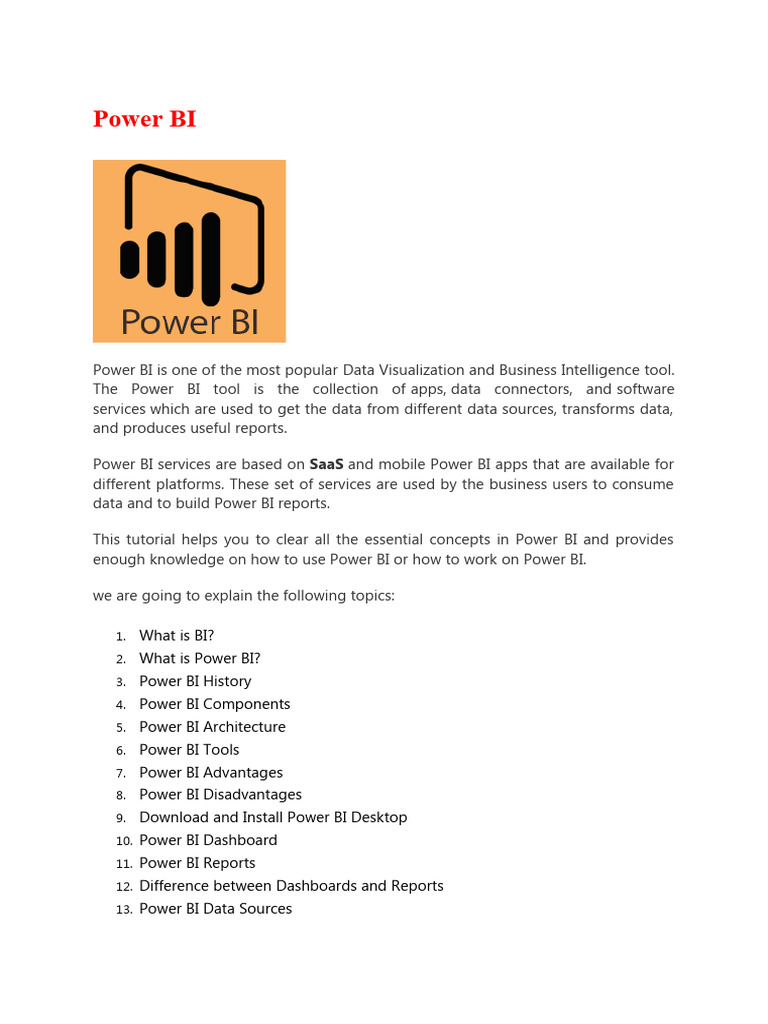 Power BI Tutorial: Features & Tools | PDF | Business Intelligence ...