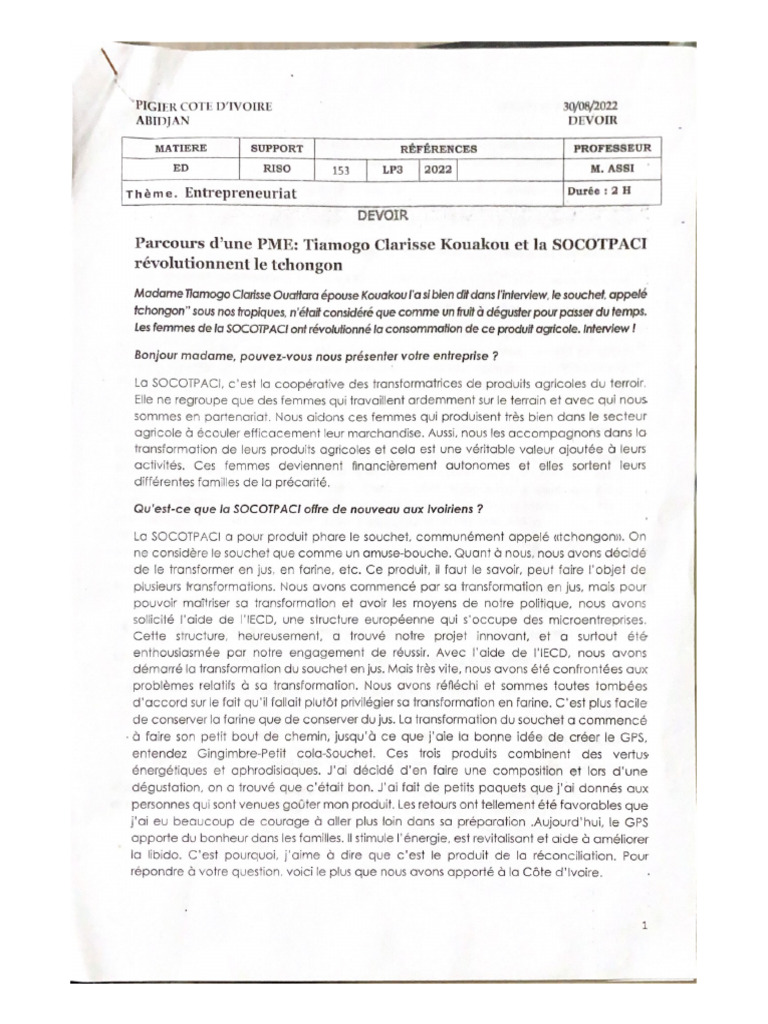 Pigier Cote D'ivoire | PDF