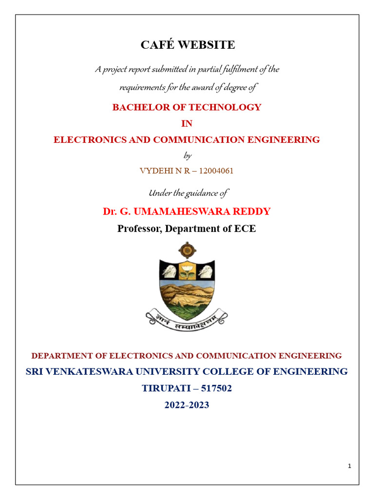 A Project Report Submitted in Partial Fulfilment of The Requirements ...