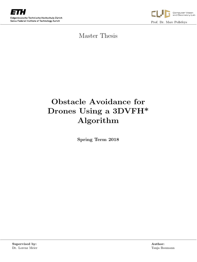 2018-Obstacle Avoidance For Drones Using A 3DVFH Algorithm | PDF