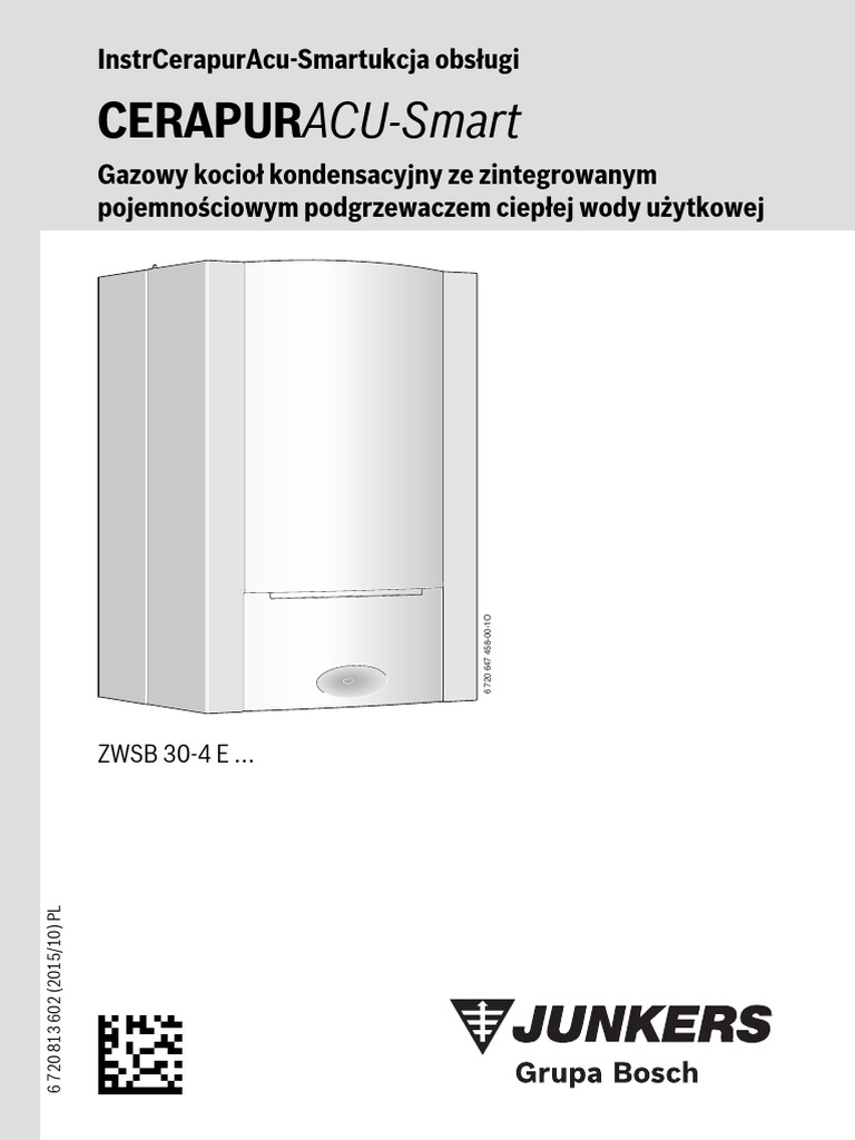 Instrukcja Obsługi Junkers Cerapur Acu Smart | PDF