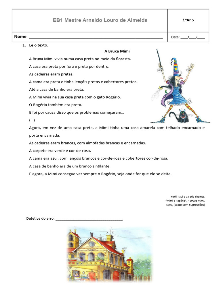 Texto Descritivo - Bruxa Mimi | PDF