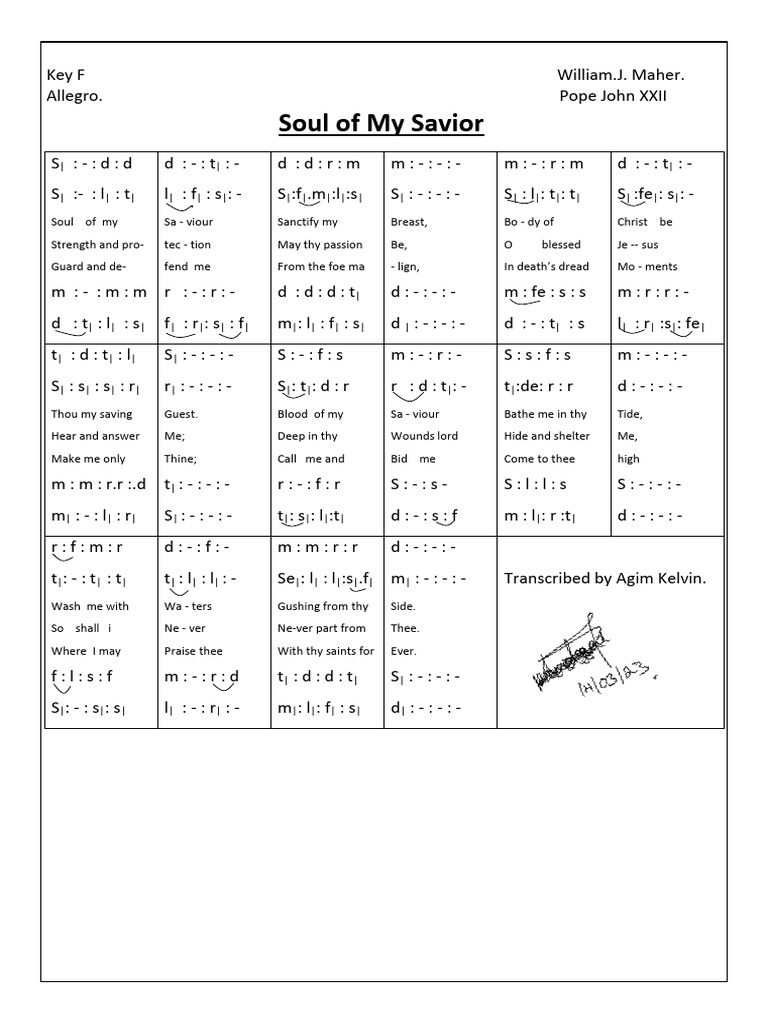 Soul of My Savior: Lyrics & Chords | PDF