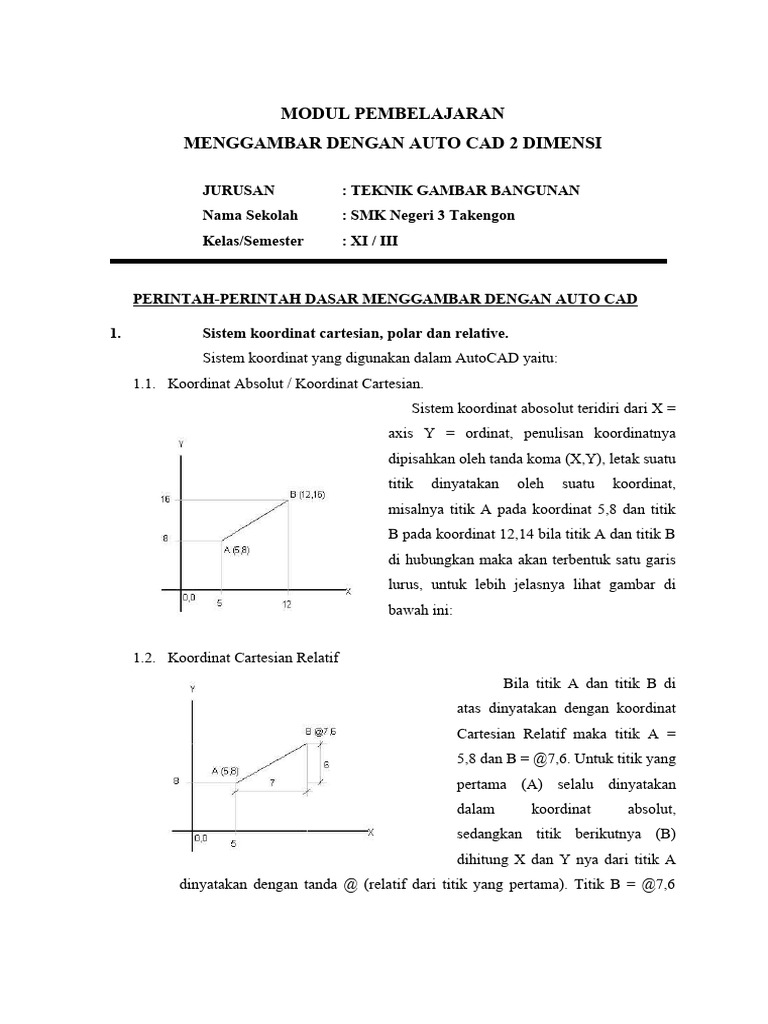 MODUL AUTOCAD - 2d | PDF