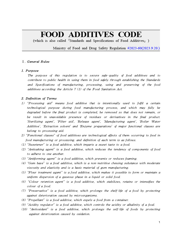 Food+Additives+Code (2023-60,+2023 9 20) | PDF | Acid | Mass ...