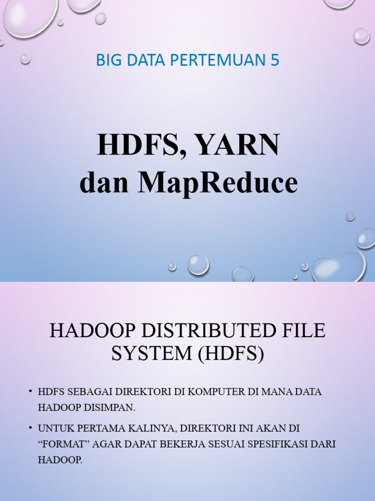 Pertemuan 5 - HDFS, YARN Dan MapReduce | PDF | Komputer