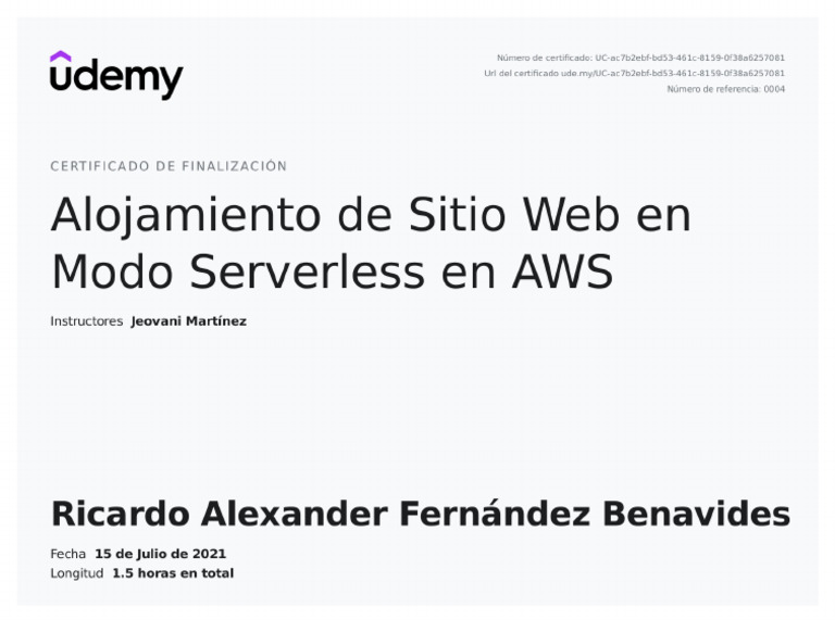 UC Serveless en AWS | PDF