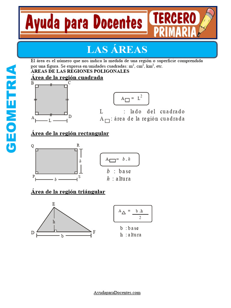 Áreas y perímetros para primaria | PDF | Triángulo | Objetos geométricos