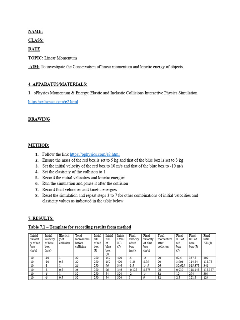 Lab 5 - Linear Momentum-1-1 | PDF | Teaching Methods & Materials ...