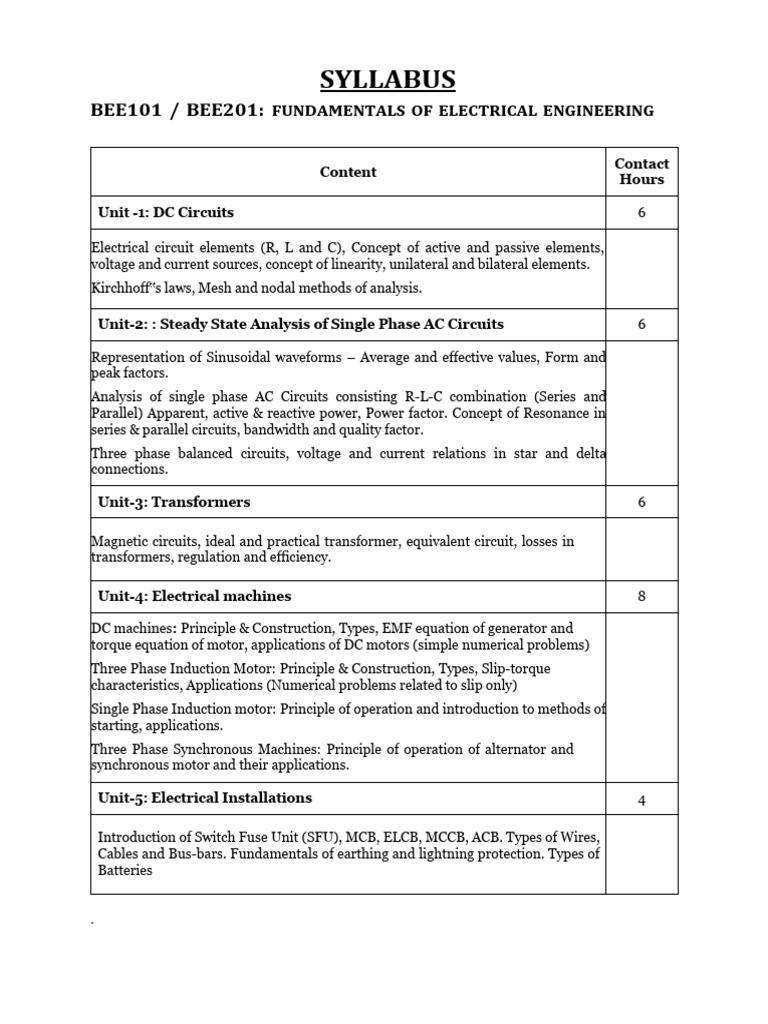 Electrical Unit 1 - Complete | PDF