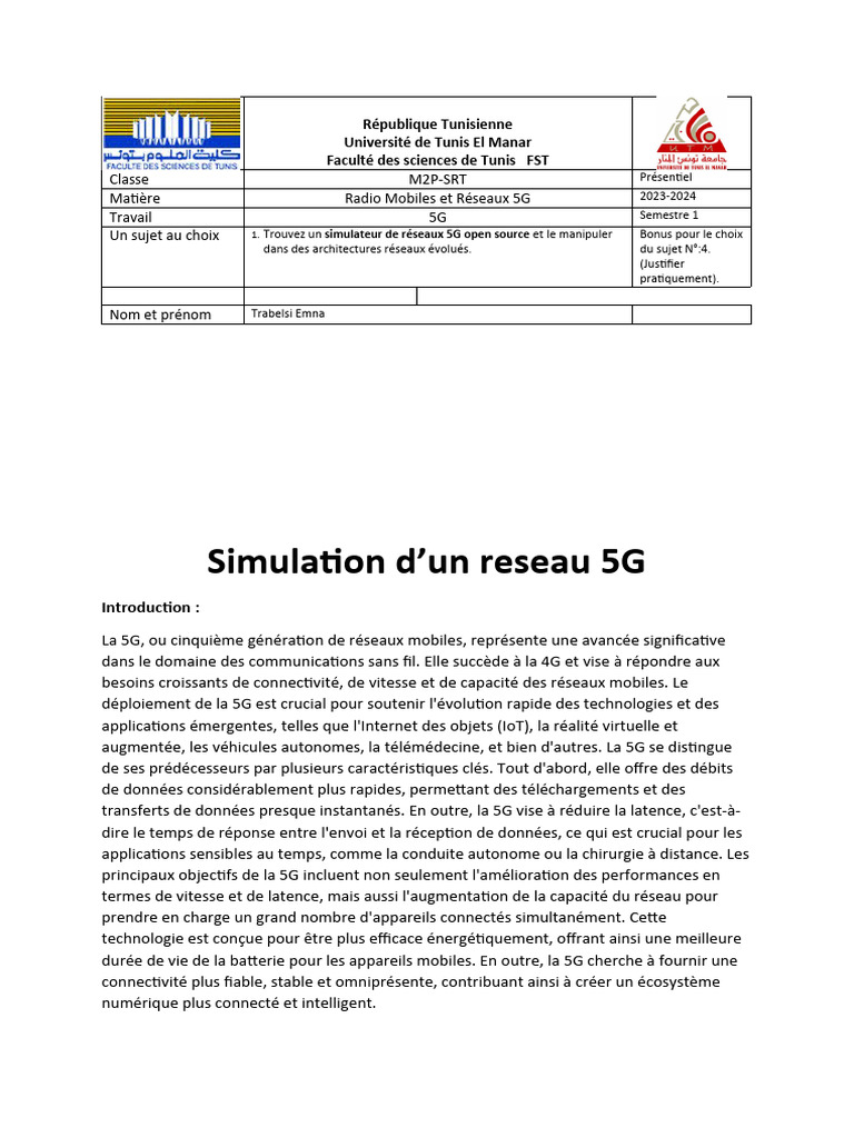 Projet 5G | PDF