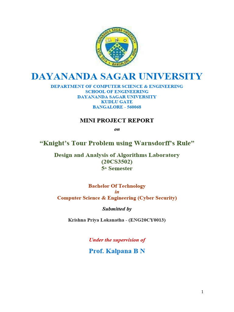 DAA Mini Project Report | PDF