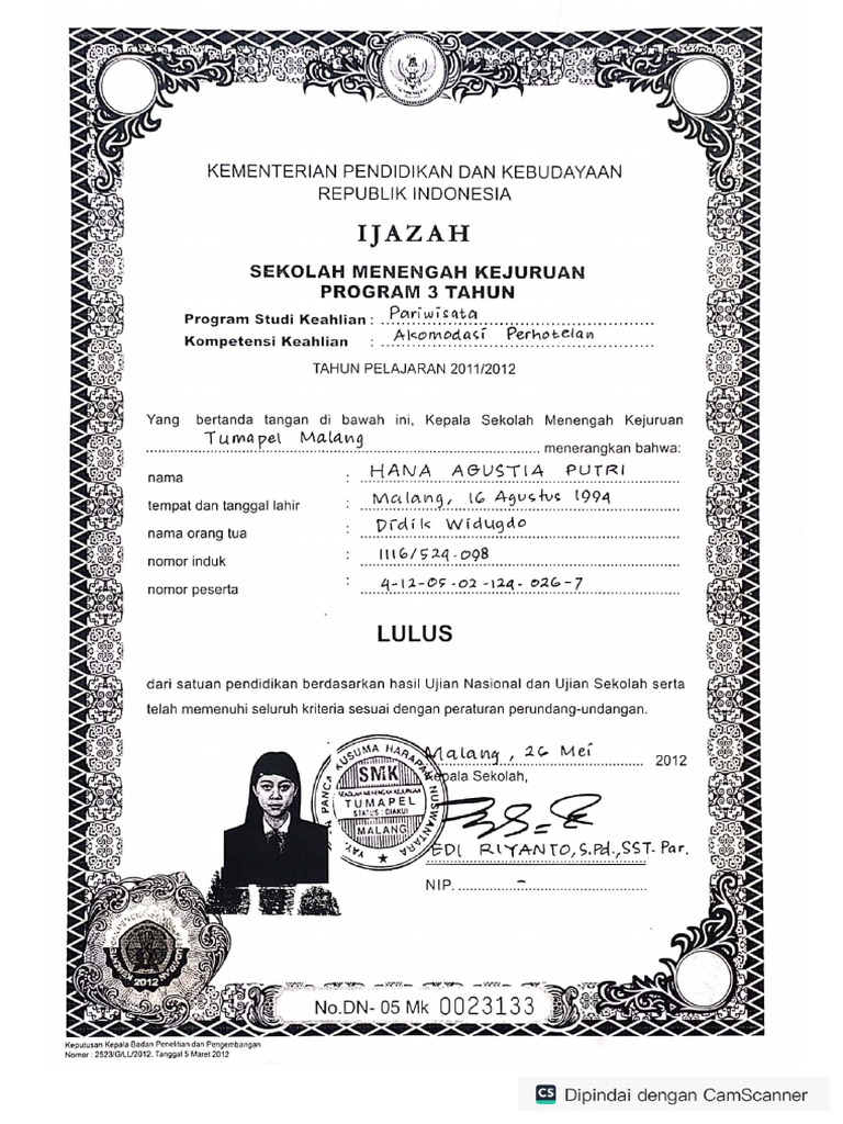IJAZAH SMK | PDF