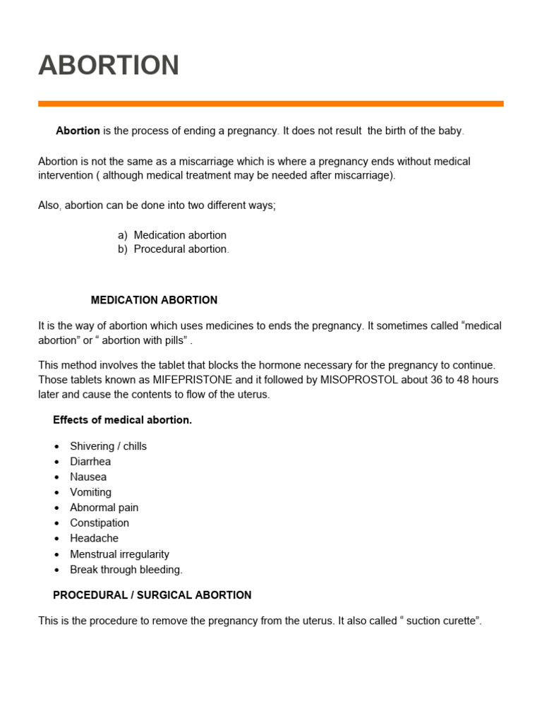 Abortion | PDF | Miscarriage | Pregnancy