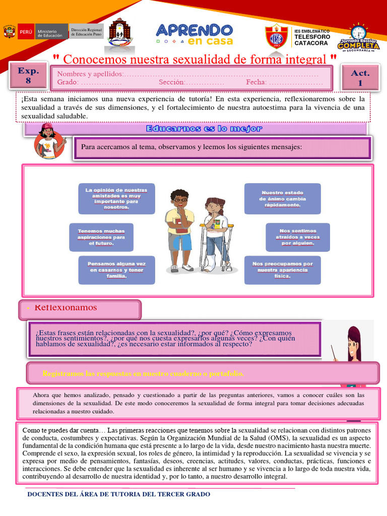 Tut3°ivb 1 | Descargar gratis PDF | La sexualidad humana | Autoestima