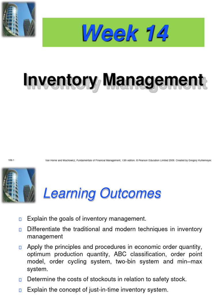Week 14 Inventory Management | PDF | Inventory | Lean Manufacturing