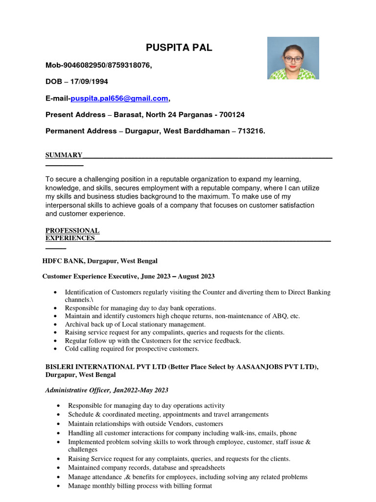 CV 2 | PDF | Databases | Employment