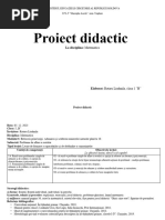 Matematica - Proiect - Didactic - Clasa 1 | PDF