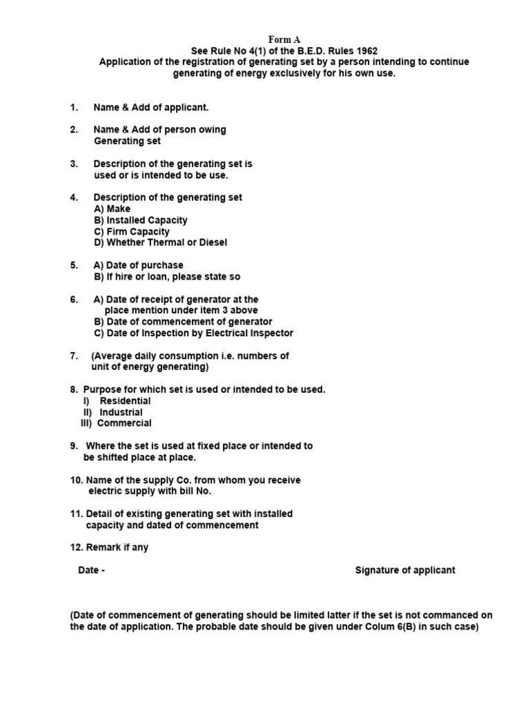 Form A1 | PDF