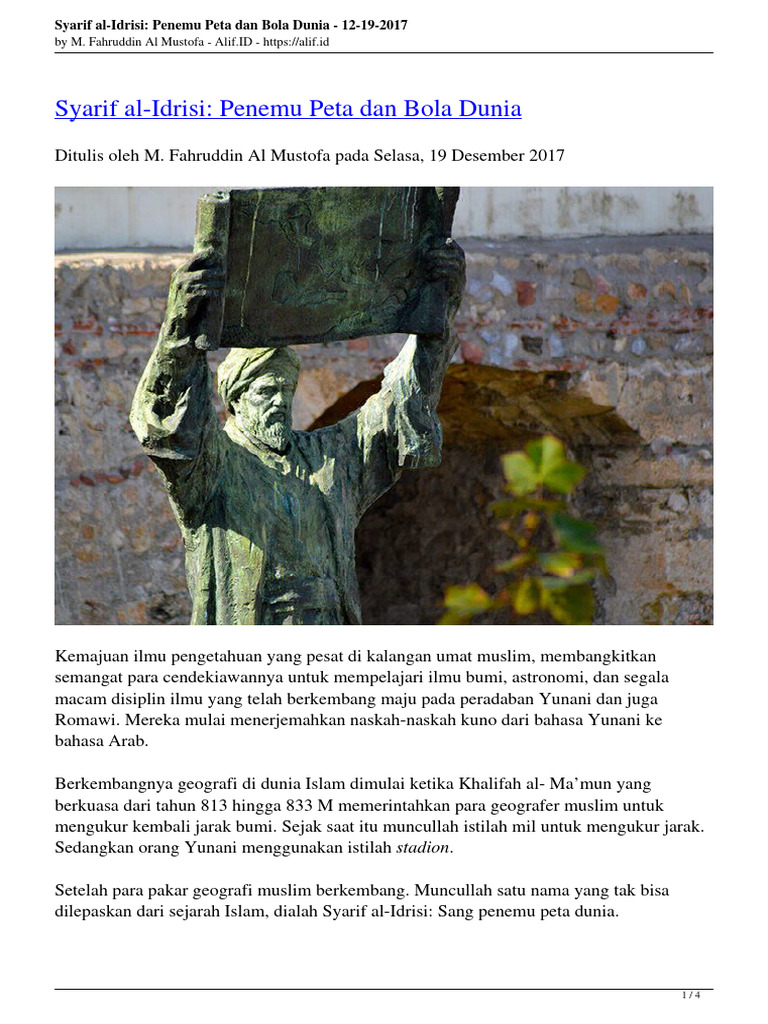 Syarif Al-Idrisi Penemu Peta Dan Bola Dunia | PDF
