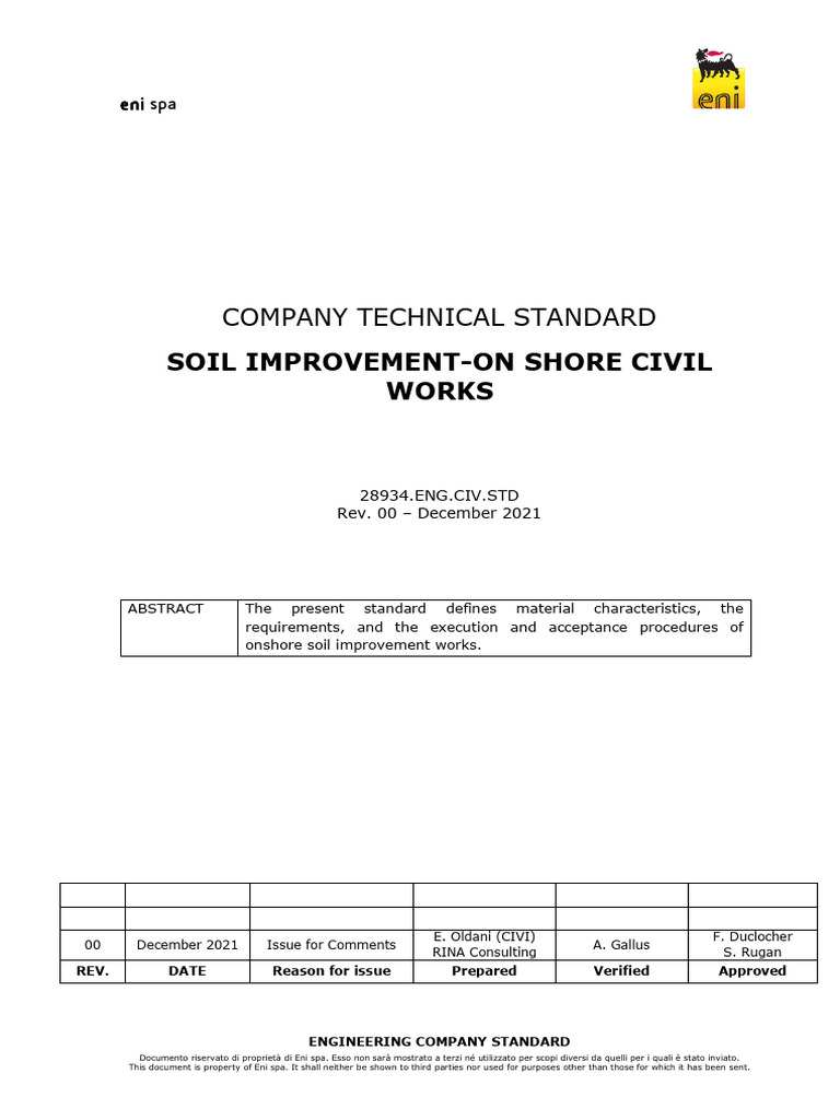 Onshore Soil Improvement Standards | PDF | Specification (Technical ...
