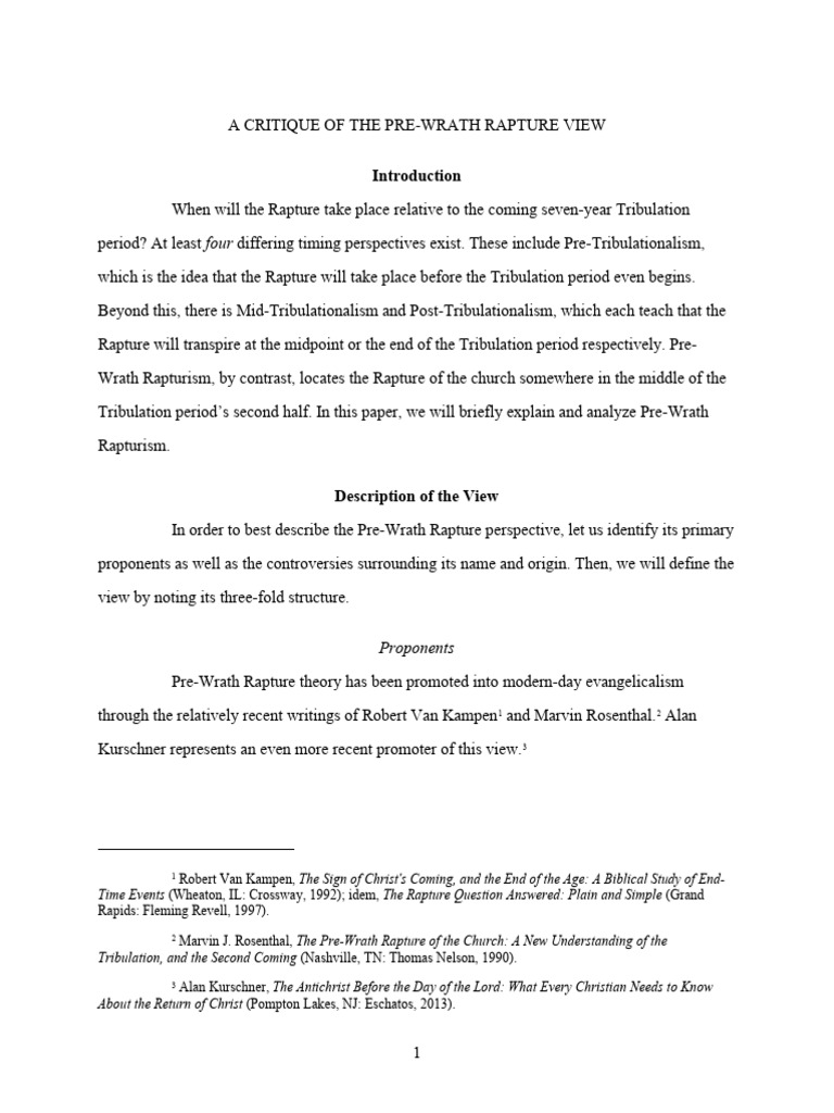 2023 Pre Trib Woods Critique - of - Pre Wrath - View Paper | PDF