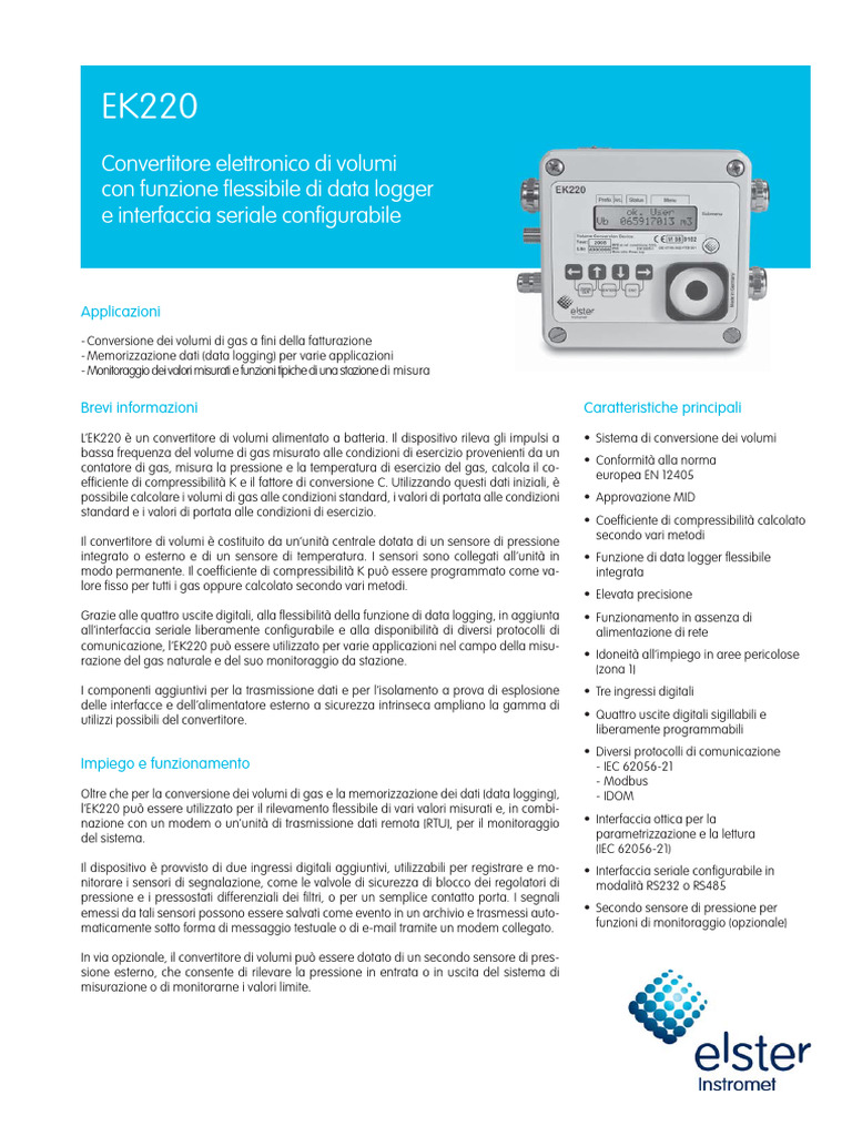 SCHEDA TECNICA EK220 | PDF