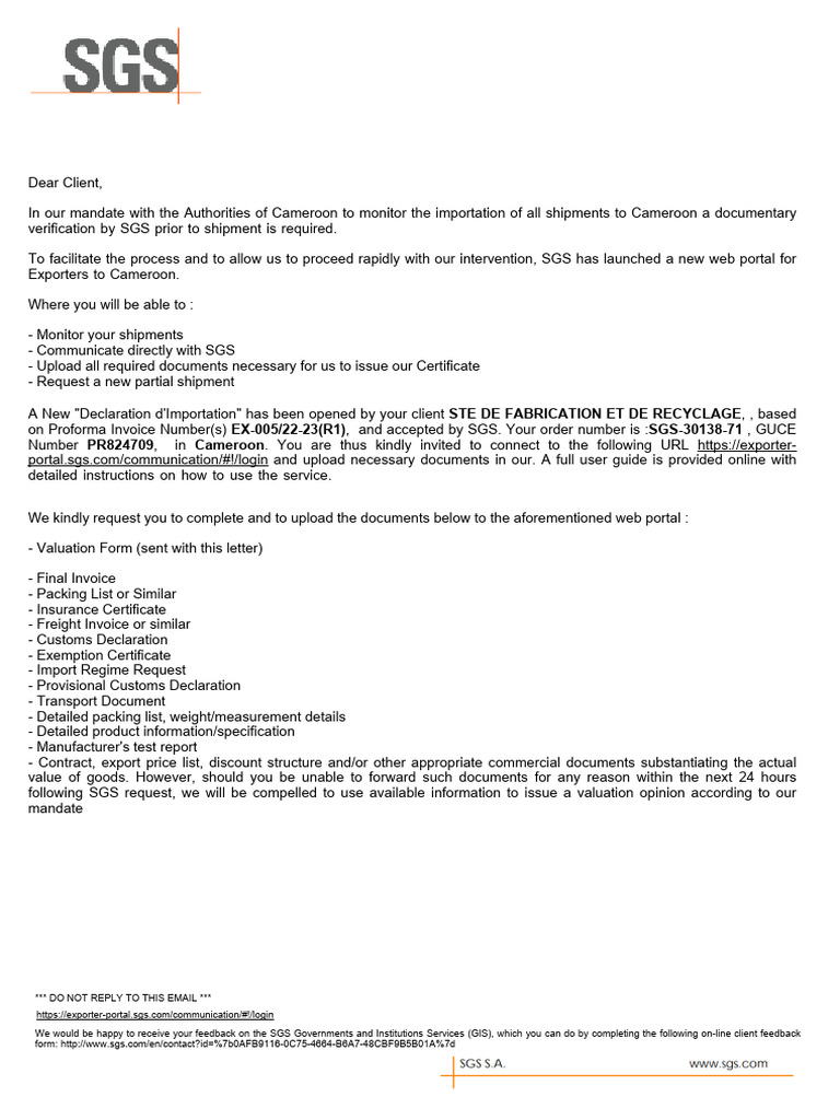 RDI Original SGS 30138 71 | PDF | Value (Economics) | Cost