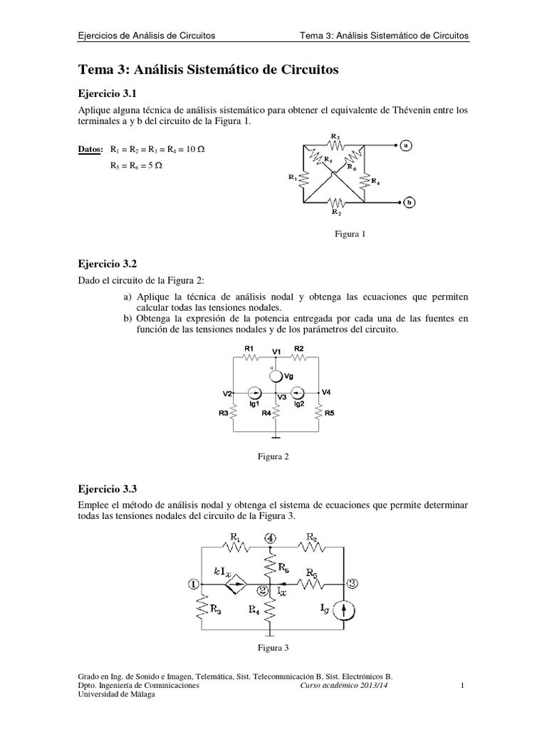 Relacion - Tema 3 - AC - 13 - 14 | PDF | Análisis de red (circuitos eléctricos) | Red eléctrica