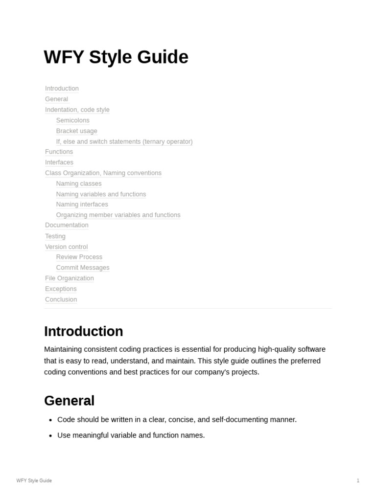 WFY Style Guide | PDF | Class (Computer Programming) | Variable (Computer Science)