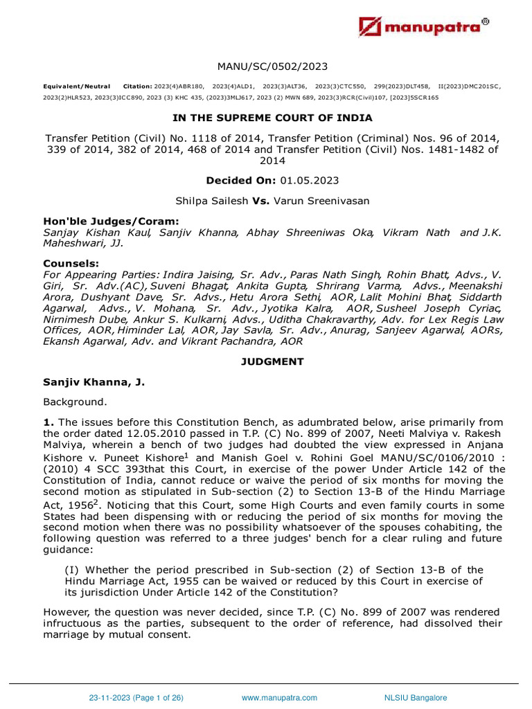 Shilpa Sailesh Vs Varun Sreenivasan 01052023 ...