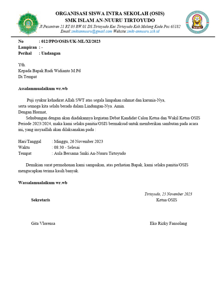 Debat Kandidat Ketua OSIS 2023/2024 | PDF